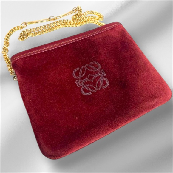 Loewe | Bags | Loewe Vintage Red Velvet Mini Chained Pouch Bag | Poshmark